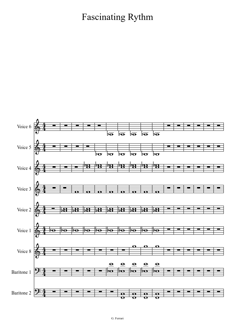 Fascinating Rythm Sheet music for Voice (other) (Choral) | Musescore.com