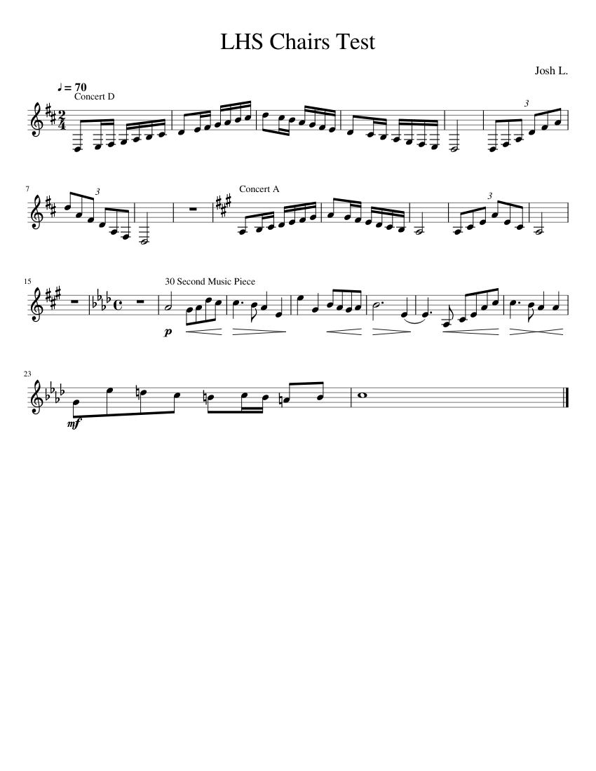 LHS Chairs Test - piano tutorial