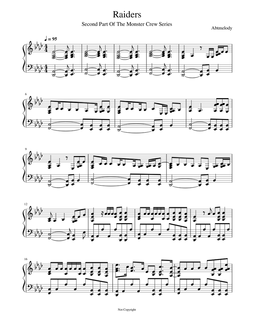 Raiders Sheet music for Piano (Solo) | Musescore.com