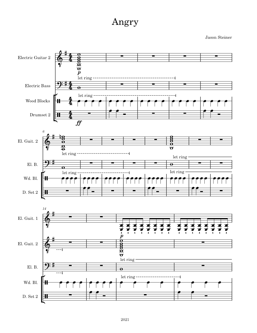 Angry Sheet music for Bass voice, Vocals, Guitar, Bass guitar & more ...