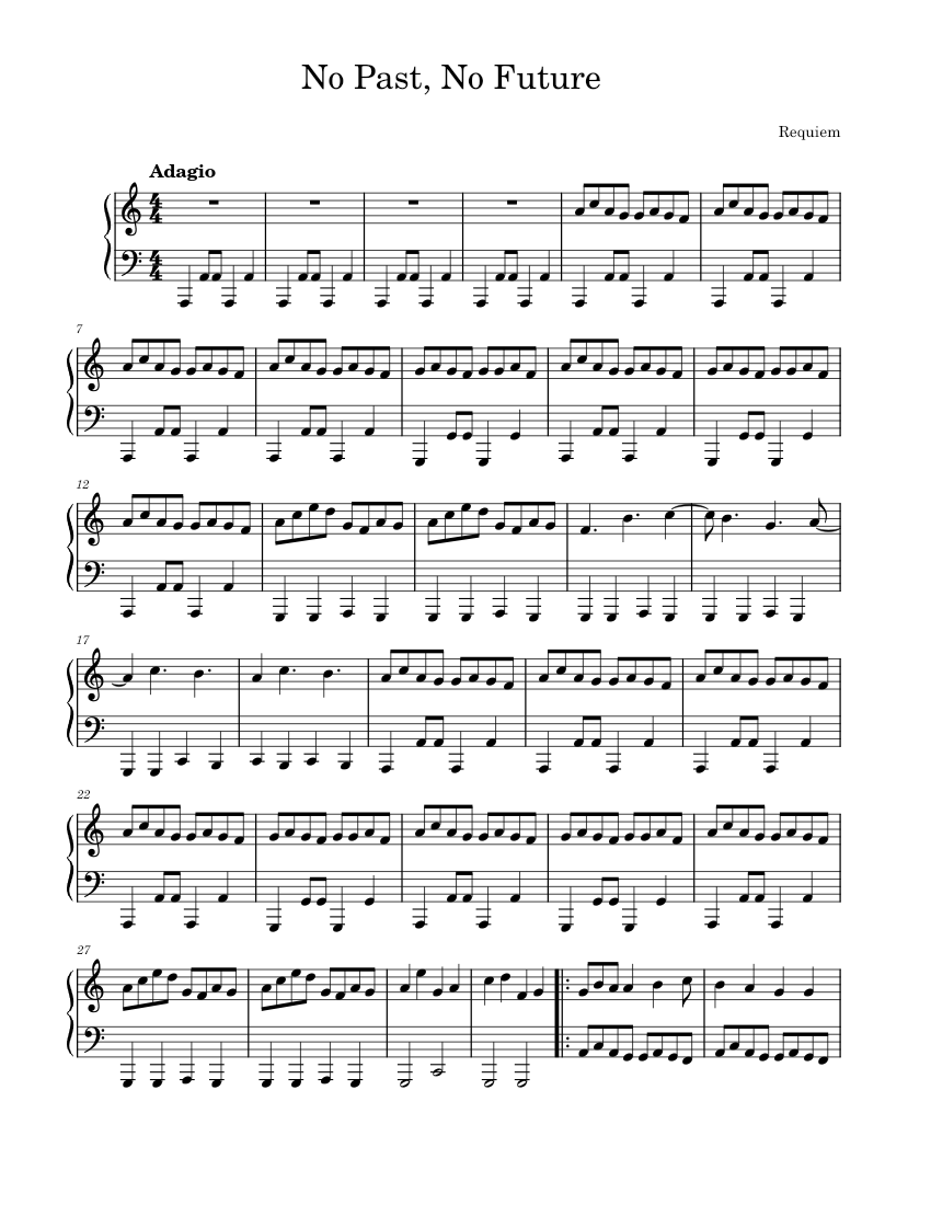 No Past, No Future Sheet music for Piano (Solo) | Musescore.com
