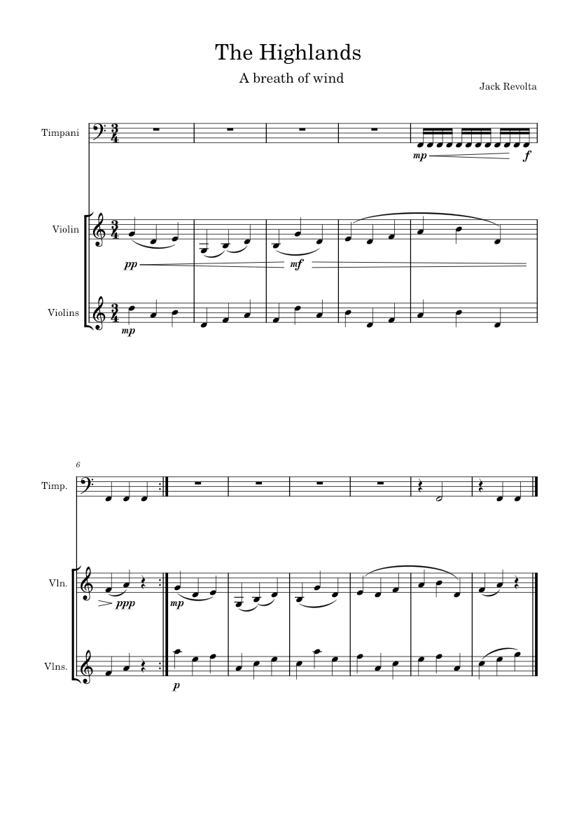 The Highlands Sheet music for Timpani, Violin, Strings group (Mixed ...