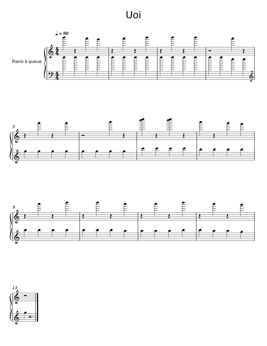 Uoi Sheet music for Piano (Piano Duo) | Musescore.com