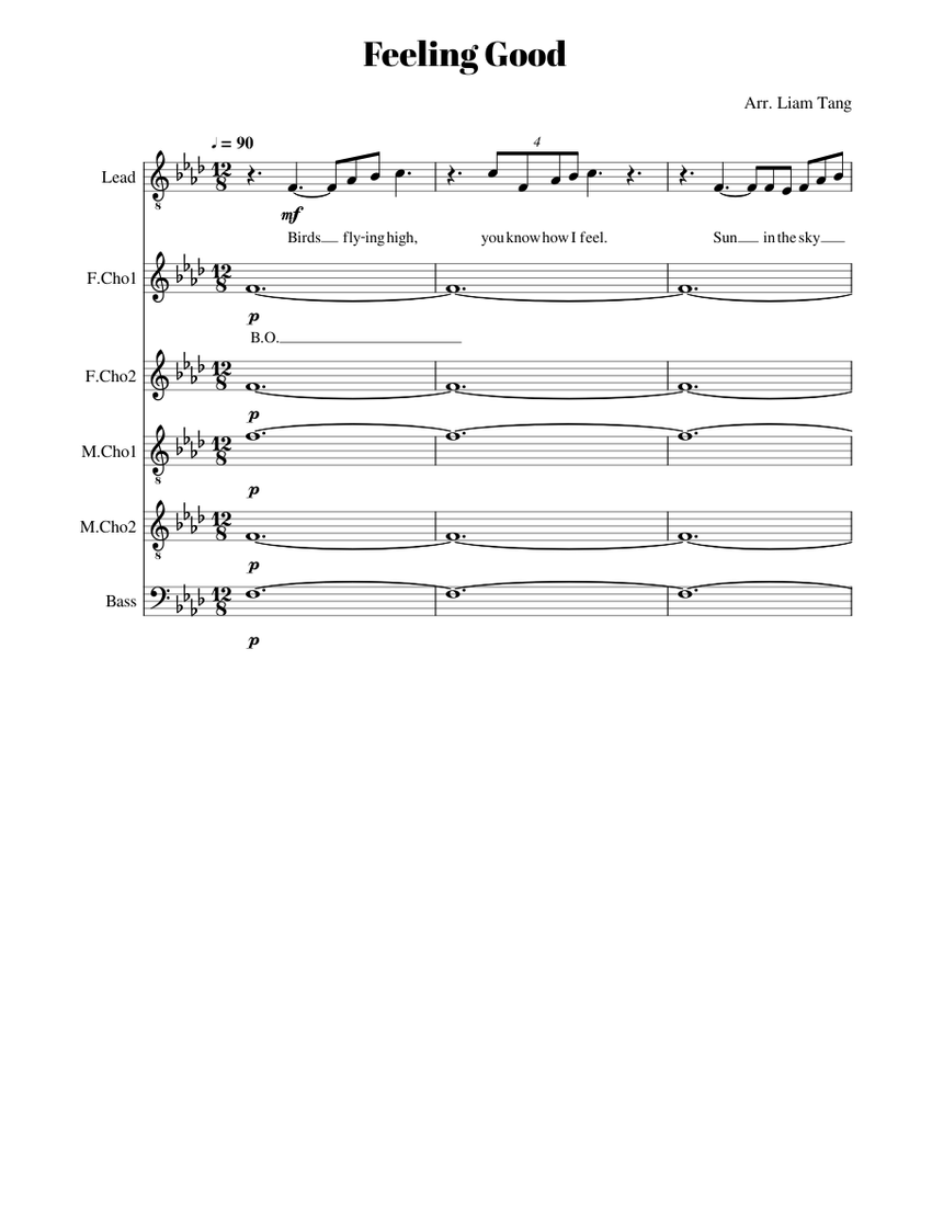 Feeling Good Sheet music for Trombone, Oboe, Clarinet in b-flat ...