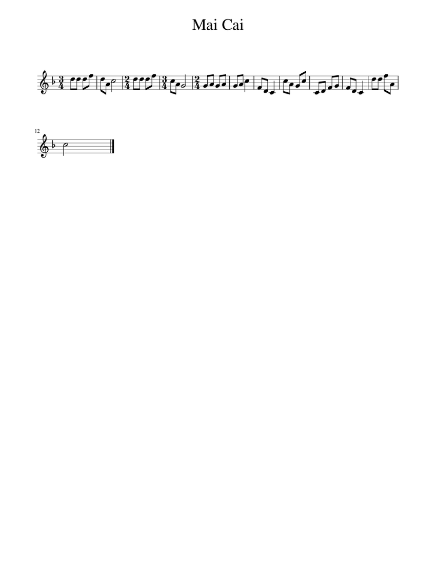 Mai Cai Sheet music for Piano (Solo) Easy | Musescore.com
