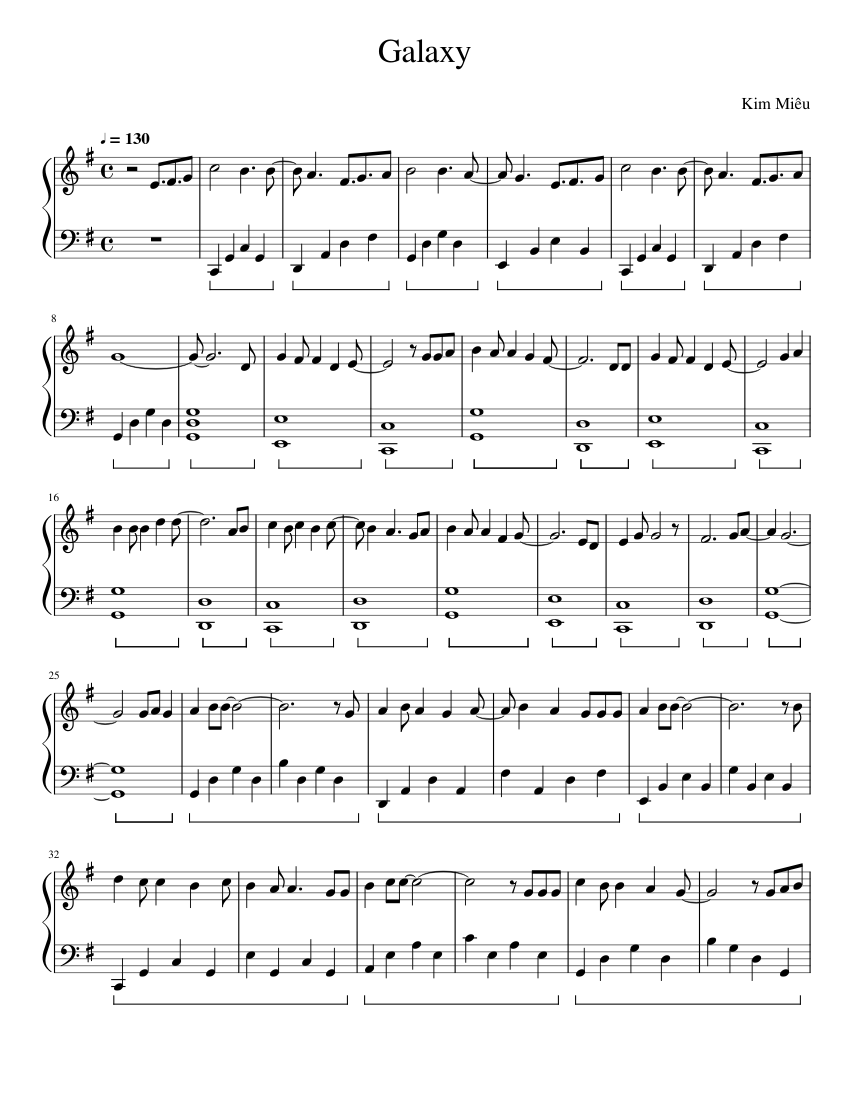 Galaxy Sheet music for Piano (Solo) Easy | Musescore.com