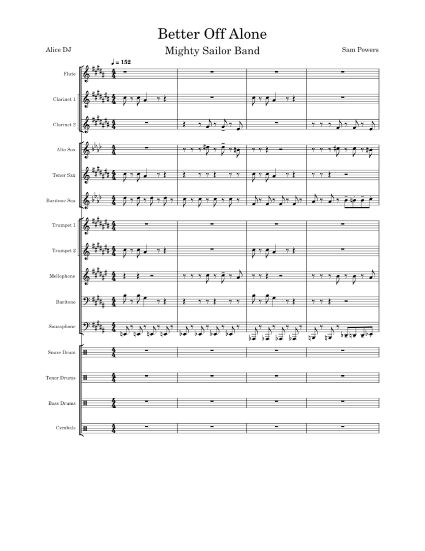 Better Off alone – Alice DJ Better Off Alone Sheet music for Flute ...