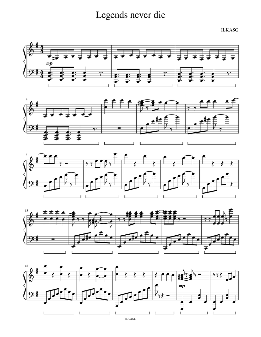 Legends never die Sheet music for Piano (Solo) | Musescore.com