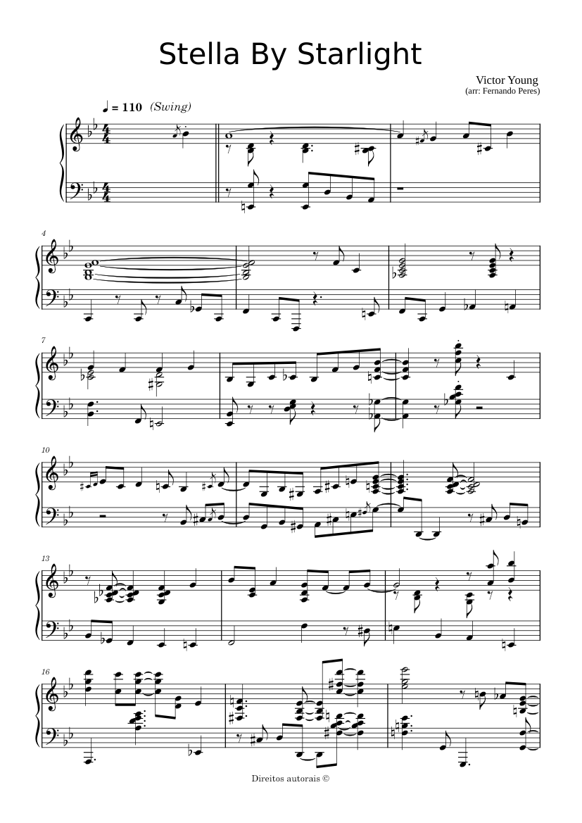 Stella By Starlight – Victor Young Sheet music for Piano (Solo ...