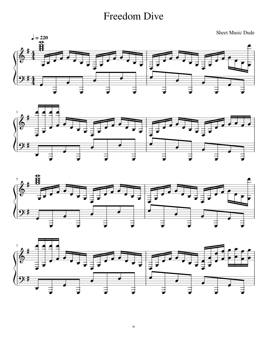 Freedom Dive Sheet music for Piano (Solo) | Musescore.com