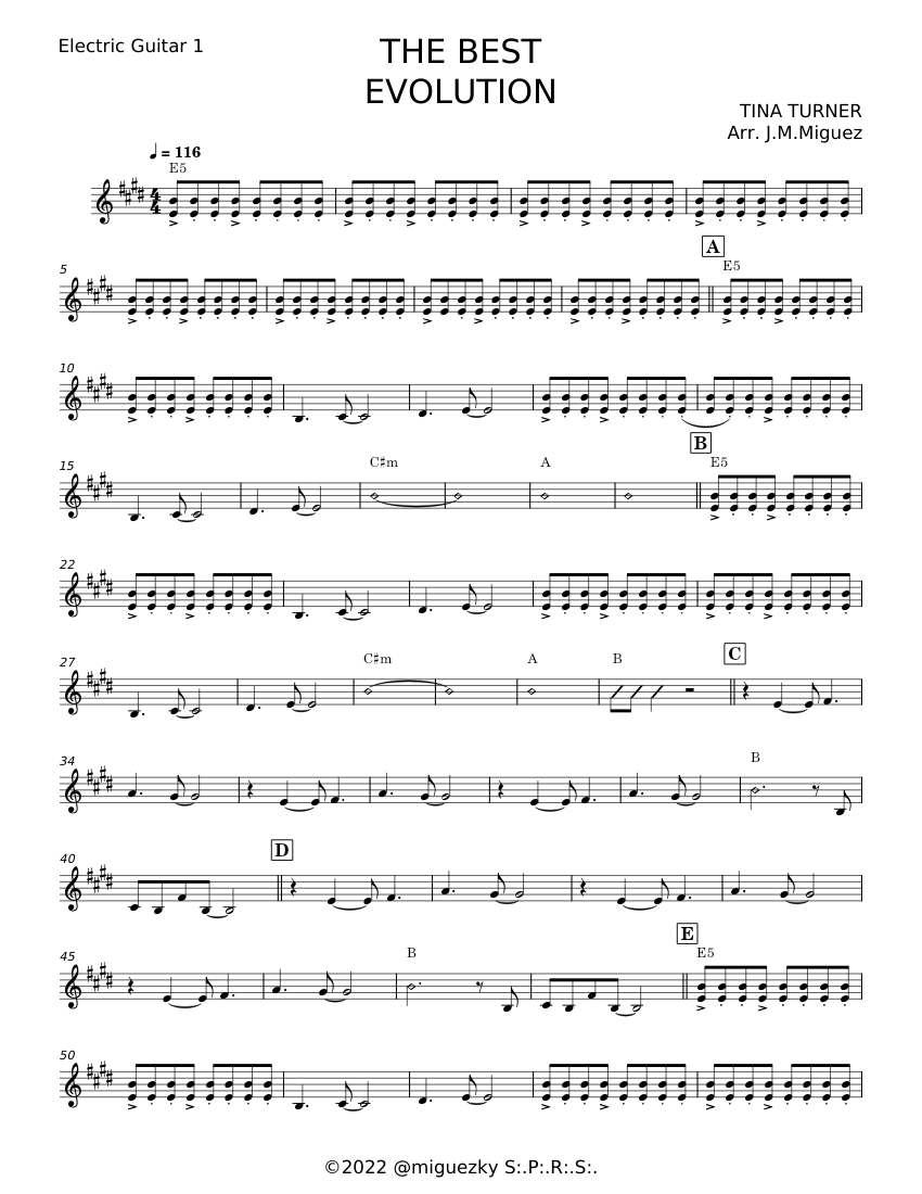 The best - Tina Turner Sheet music for Guitar (Solo) | Musescore.com