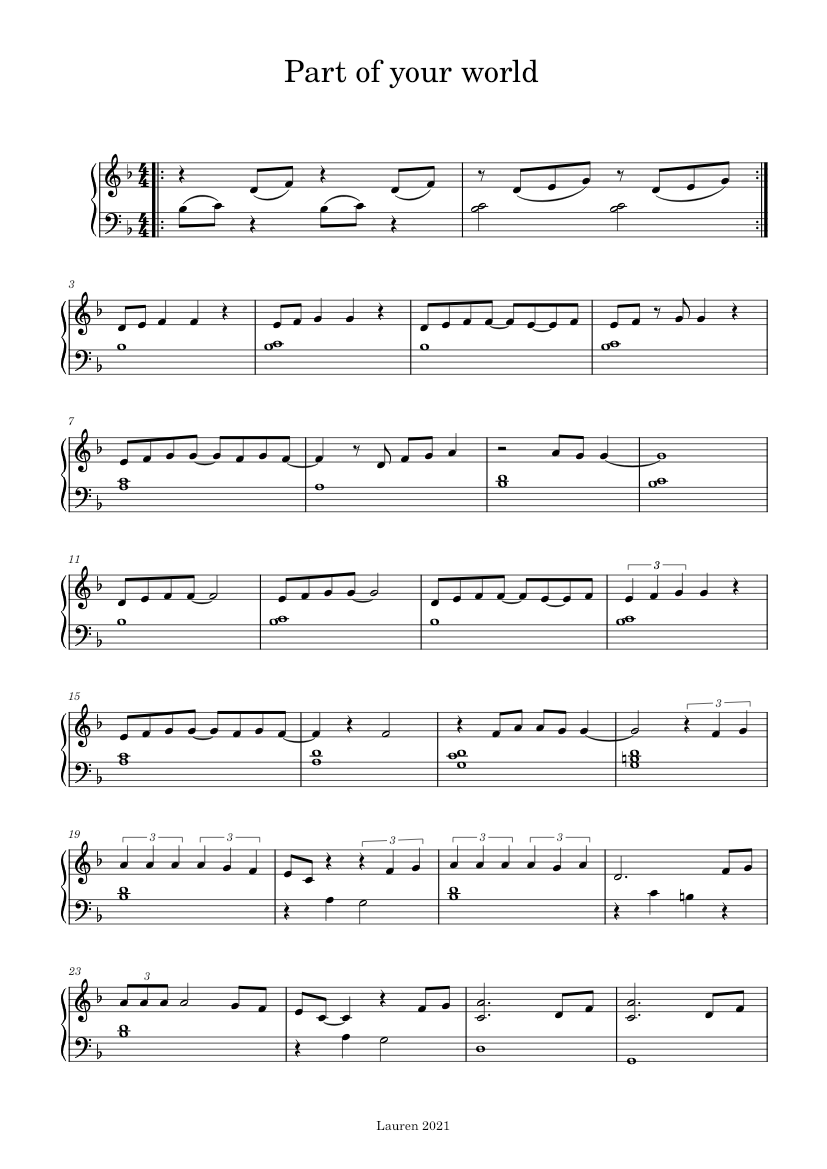 Part Of Your World (from The Little Mermaid) – Alan Menken Part Of Your ...