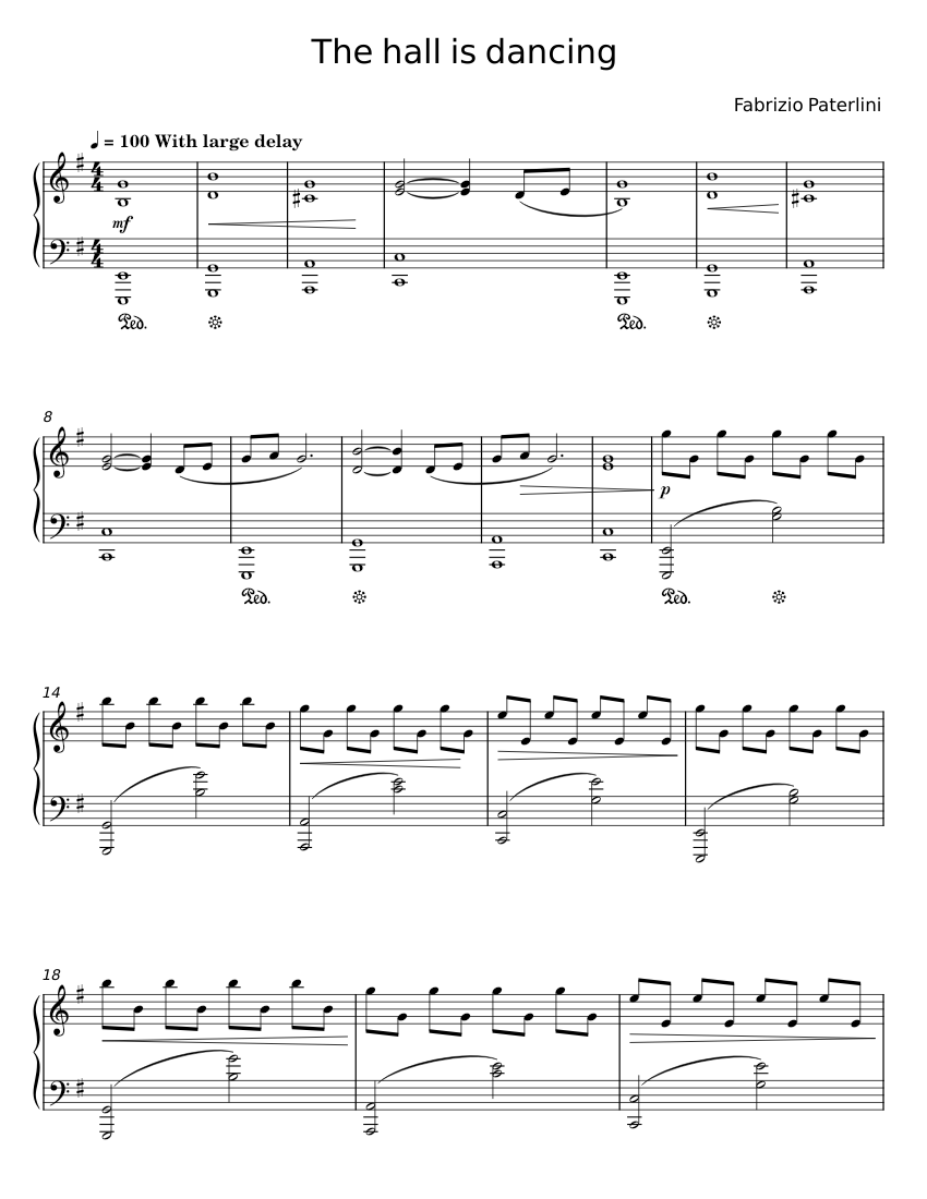 The hall is dancing - Fabrizio Paterlini Sheet Music for Piano (Solo ...