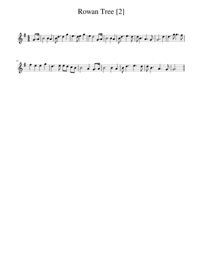 Rowan Tree Sheet music for Piano (Solo) Easy | Musescore.com