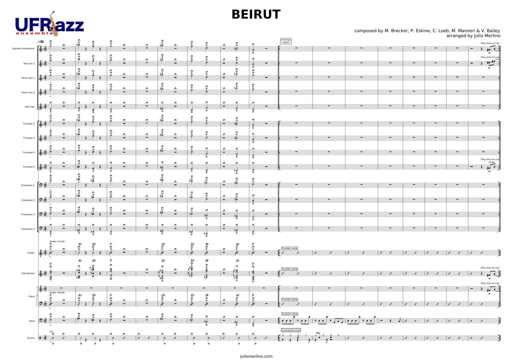 Beirut – Steps Ahead Sheet music for Piano, Trombone, Saxophone alto ...
