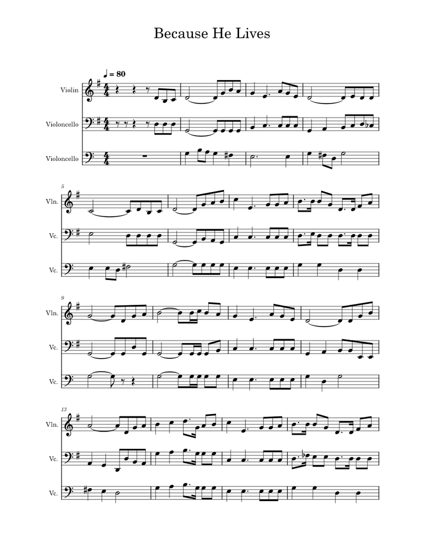 Because He Lives - El ne-a iubit venind in lume Sheet music for Violin ...