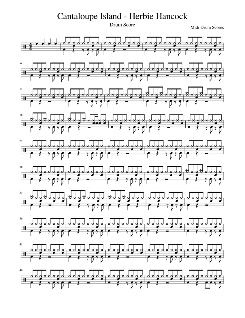 Cantaloupe Island - Herbie Hancock Sheet music for Drum group (Solo) | Musescore.com