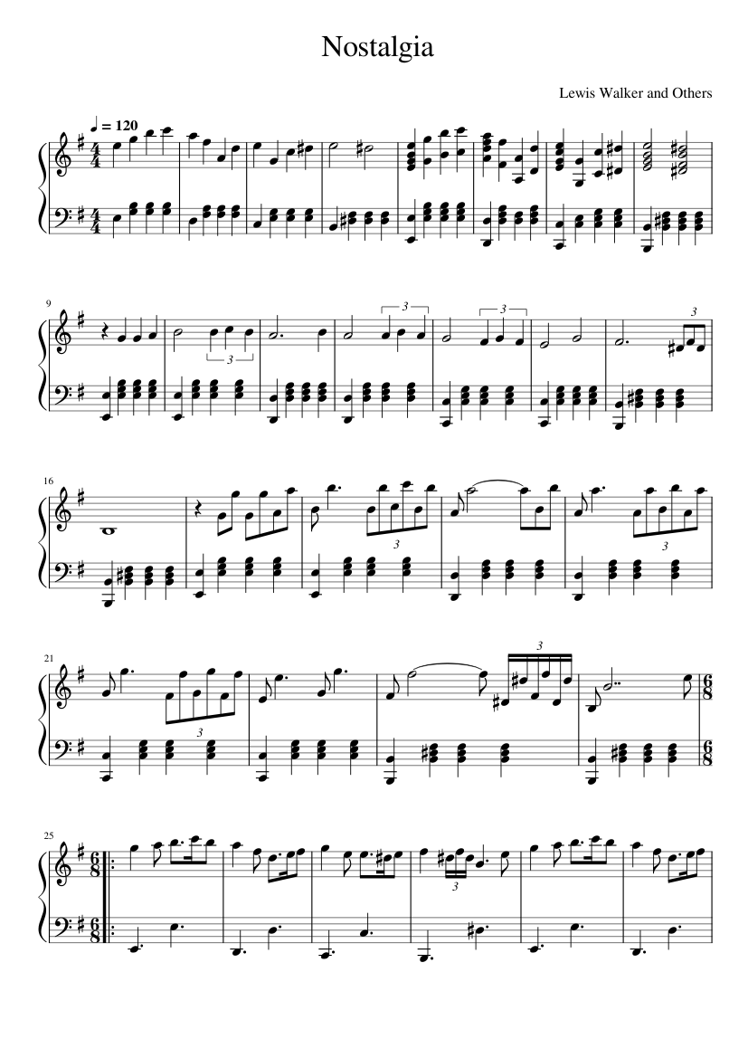 Nostalgia Sheet music for Piano (Solo) | Musescore.com