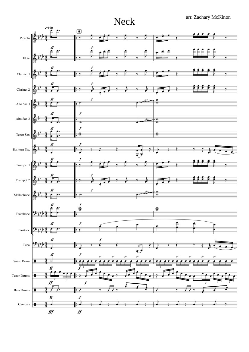 Neck Sheet music for Trombone, Tuba, Flute, Oboe & more instruments ...