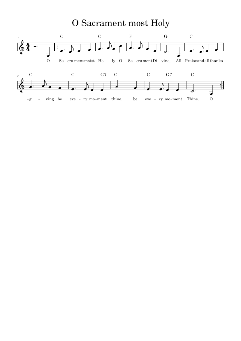 O Sacrament most Holy Sheet Music with Chords for Piano (Solo) Easy | MuseScore.com