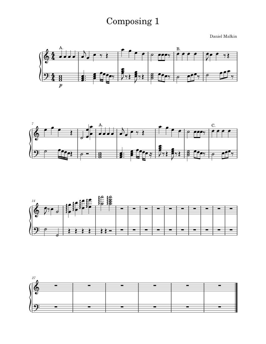 Composing_1 Sheet music for Piano (Solo) | Musescore.com