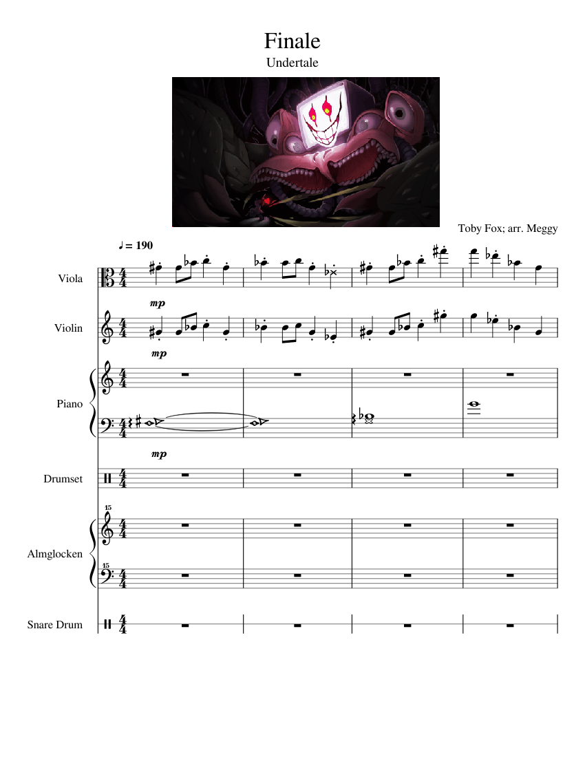 Finale - Undertale Sheet Music for Piano, Snare drum, Violin, Viola & more instruments (Piano ...