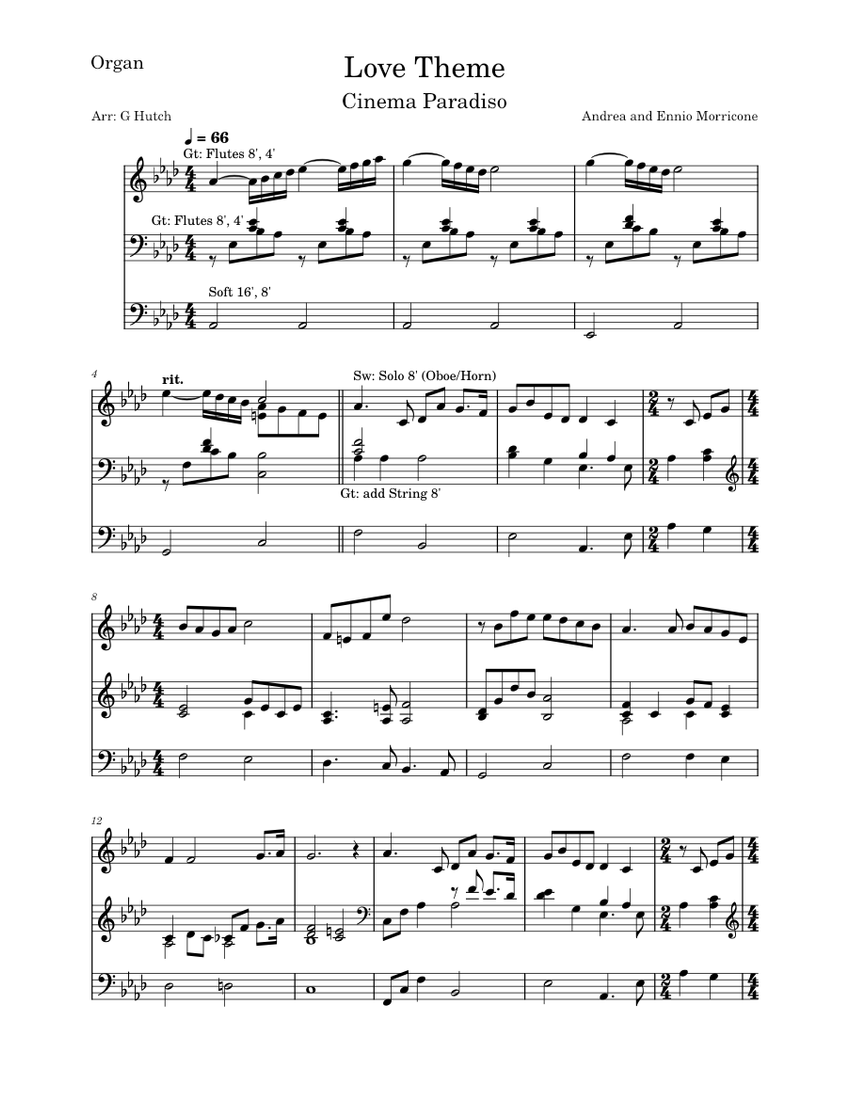 Love Theme Cinema Paradiso Sheet music for Piano (Solo) | Musescore.com
