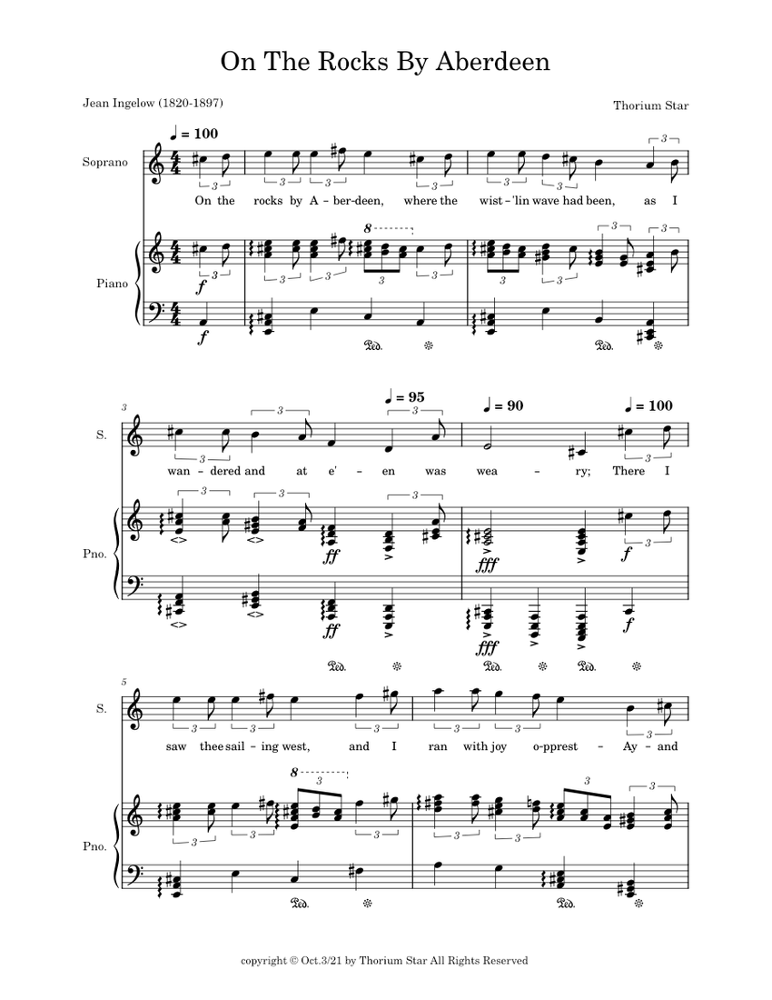 On The Rocks By Aberdeen Sheet music for Piano, Soprano (Piano-Voice ...