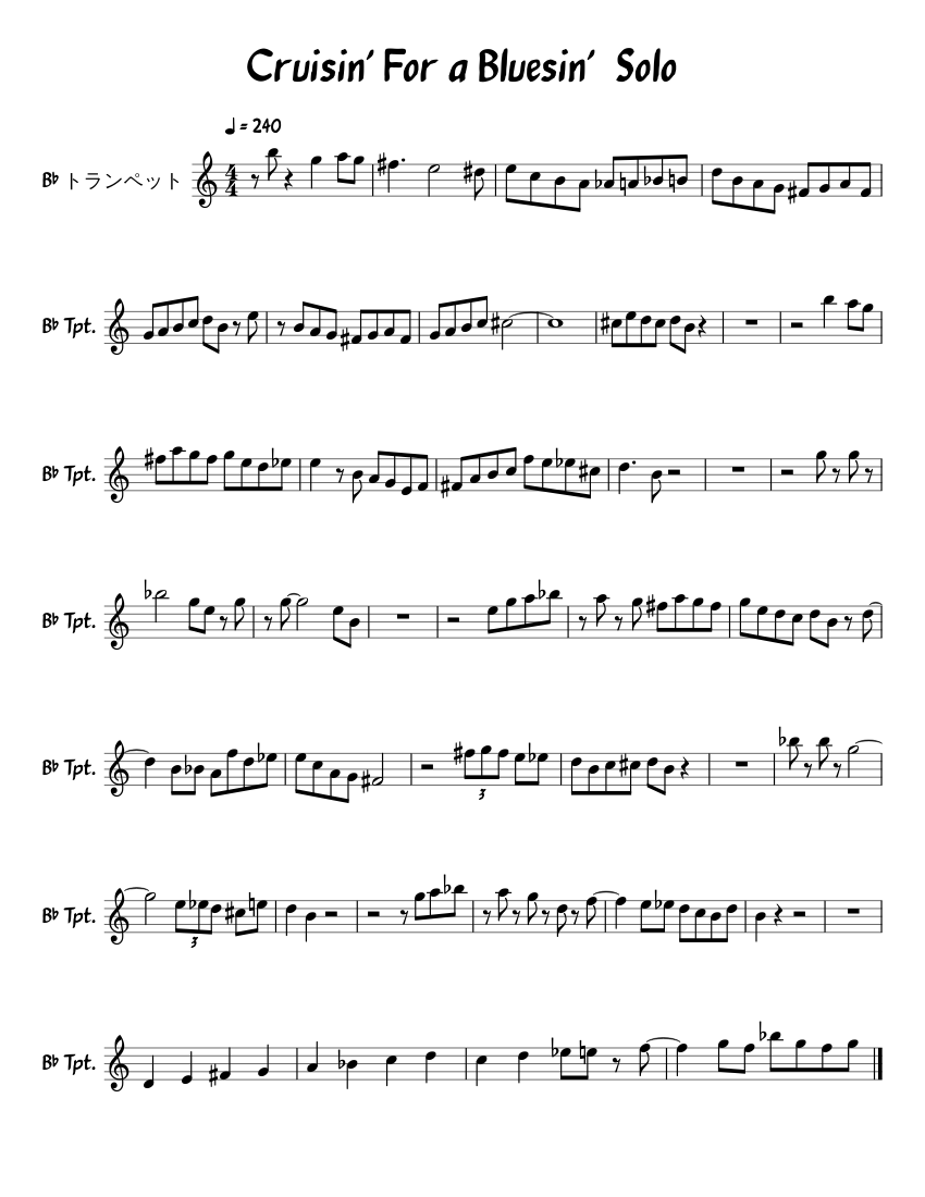 Cruisin' For a Bluesin' Solo Sheet music for Piano, Trumpet in b-flat ...