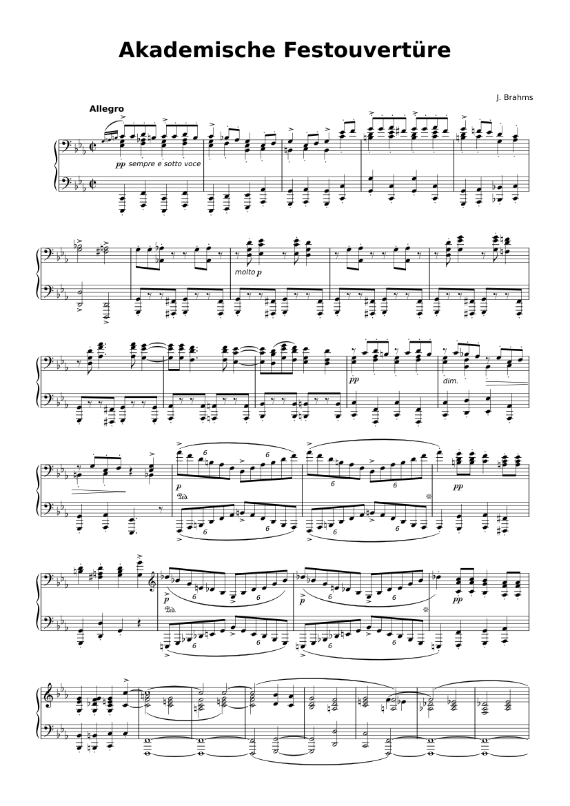 Academic Festival Overture, Op.80 – Johannes Brahms Sheet Music for ...