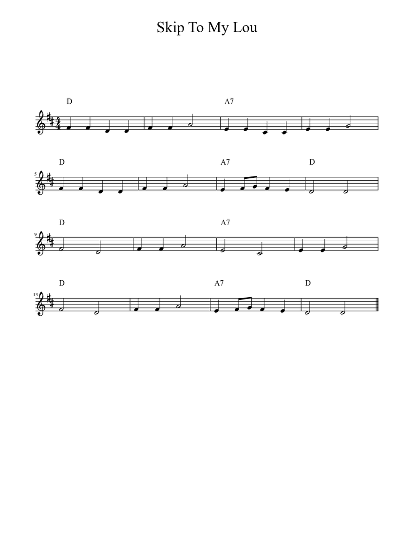 Skip To My Lou Sheet music for Piano (Solo) | Musescore.com