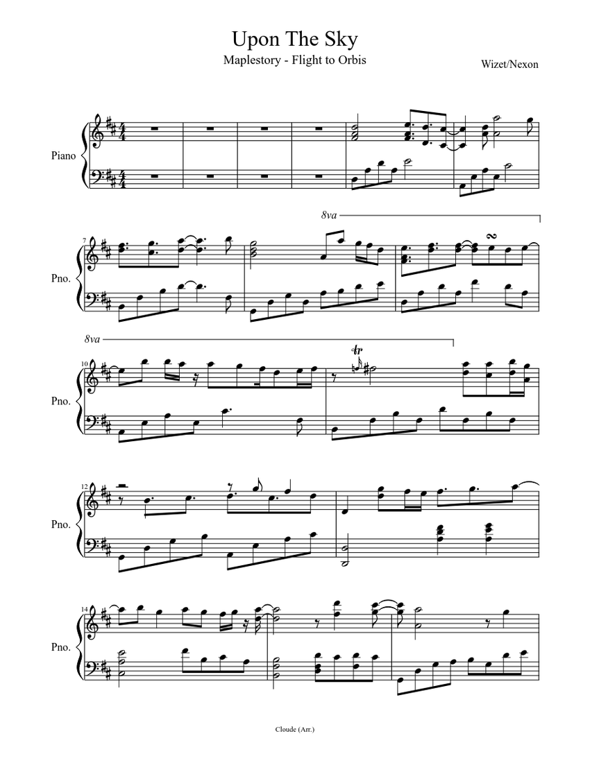 Upon The Sky Sheet music for Piano (Solo) | Musescore.com