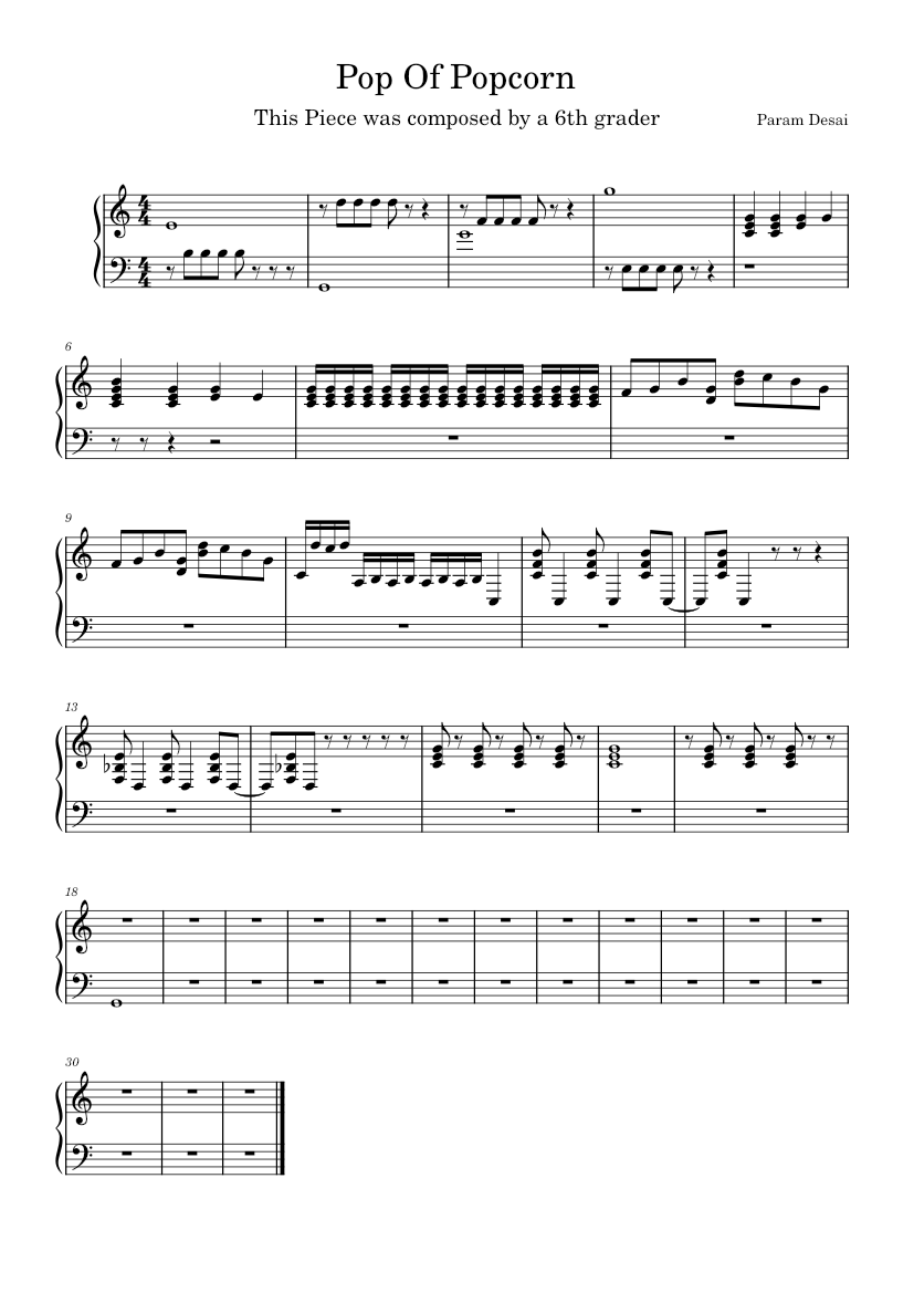 Pop Of Popcorn Sheet music for Piano (Solo) Easy | Musescore.com