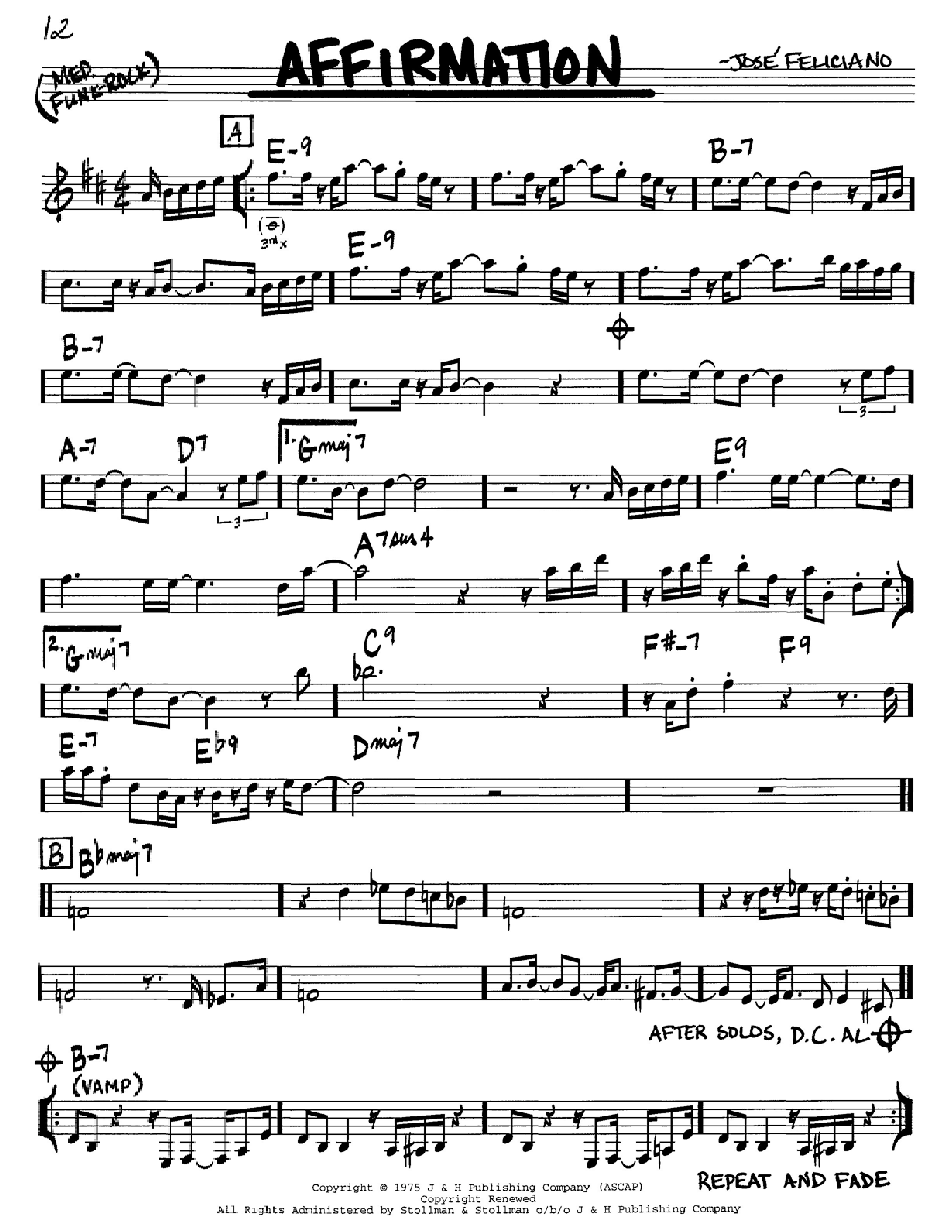 Play Official version of Affirmation sheet music by George Benson for ...