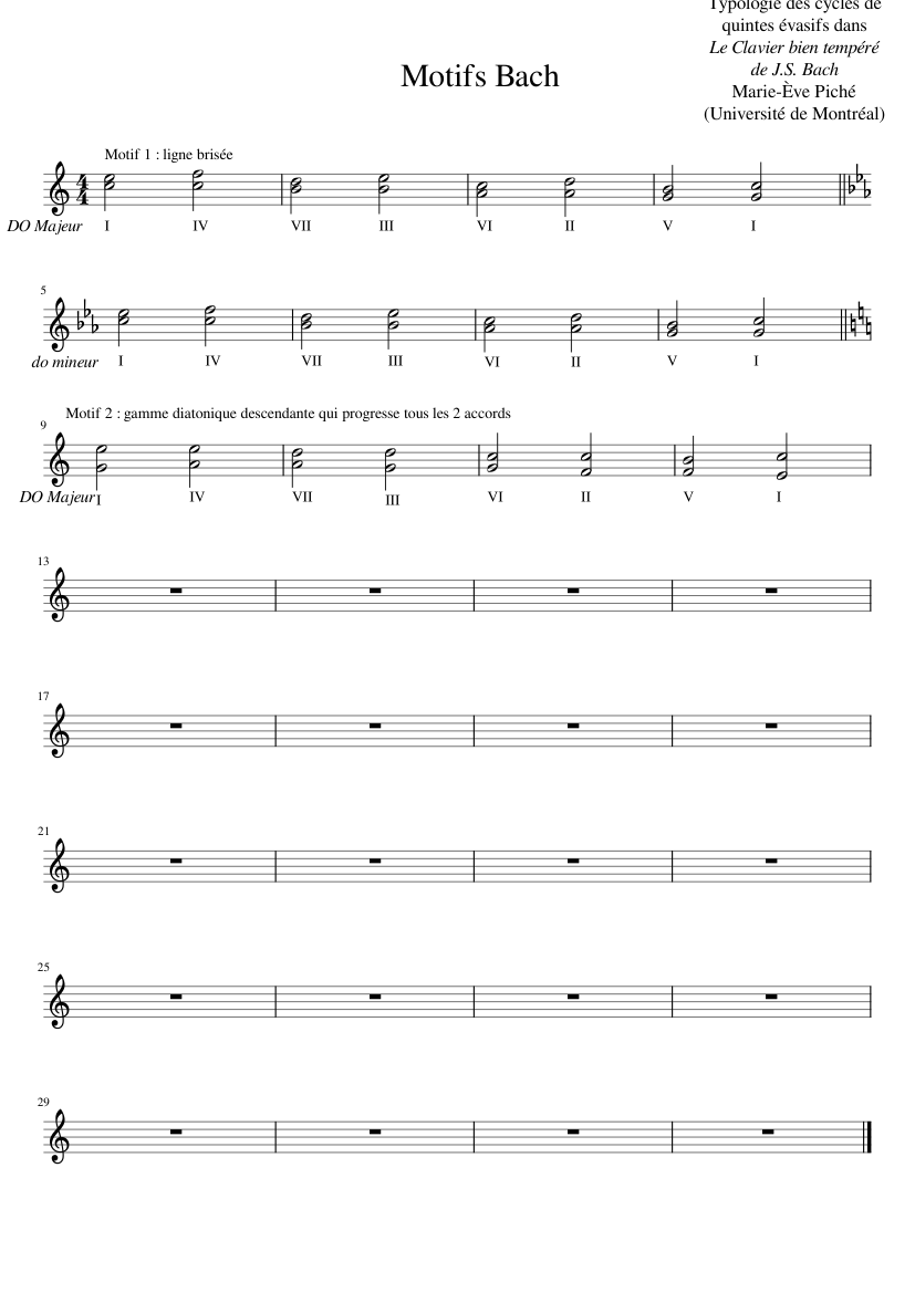 Motifs Bach Sheet music for Piano (Solo) Easy | Musescore.com