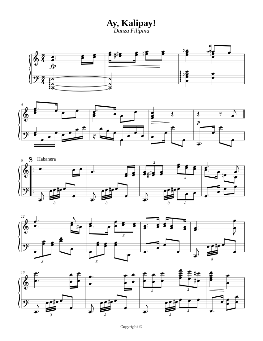 "Ay, Kalipay!" - Danza Filipina para piano Sheet music for Piano (Solo ...