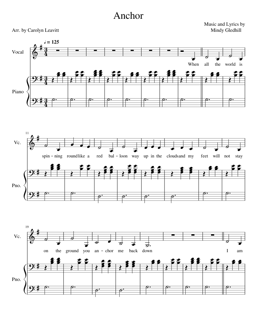 Anchor Sheet music for Piano, Flute (Solo) | Musescore.com