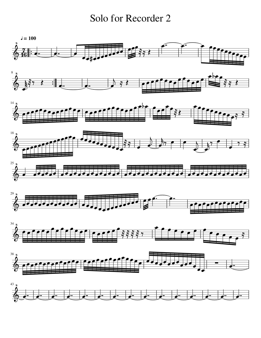 Solo for Recorder 2 Sheet music for Recorder (Solo) | Musescore.com