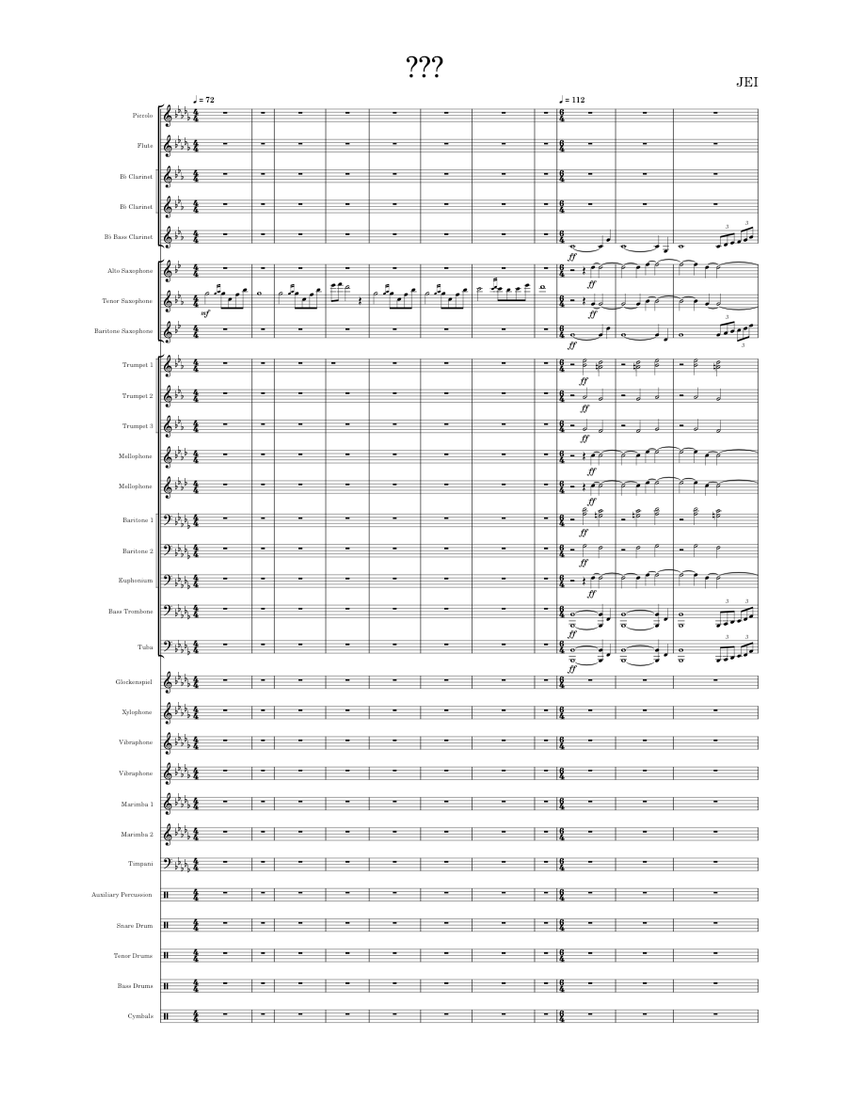 WIP Marching Band Show Sheet music for Mellophone, Trombone bass, Flute ...