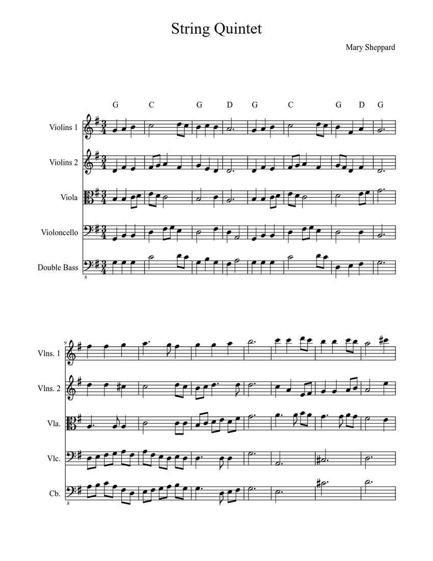 Classical String Quintet Sheet music for Viola (Solo) | Download and ...