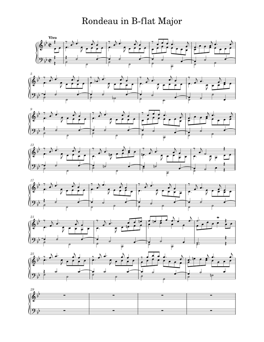 rondeau in b flat major (work in progress) Sheet music for Piano (Solo ...