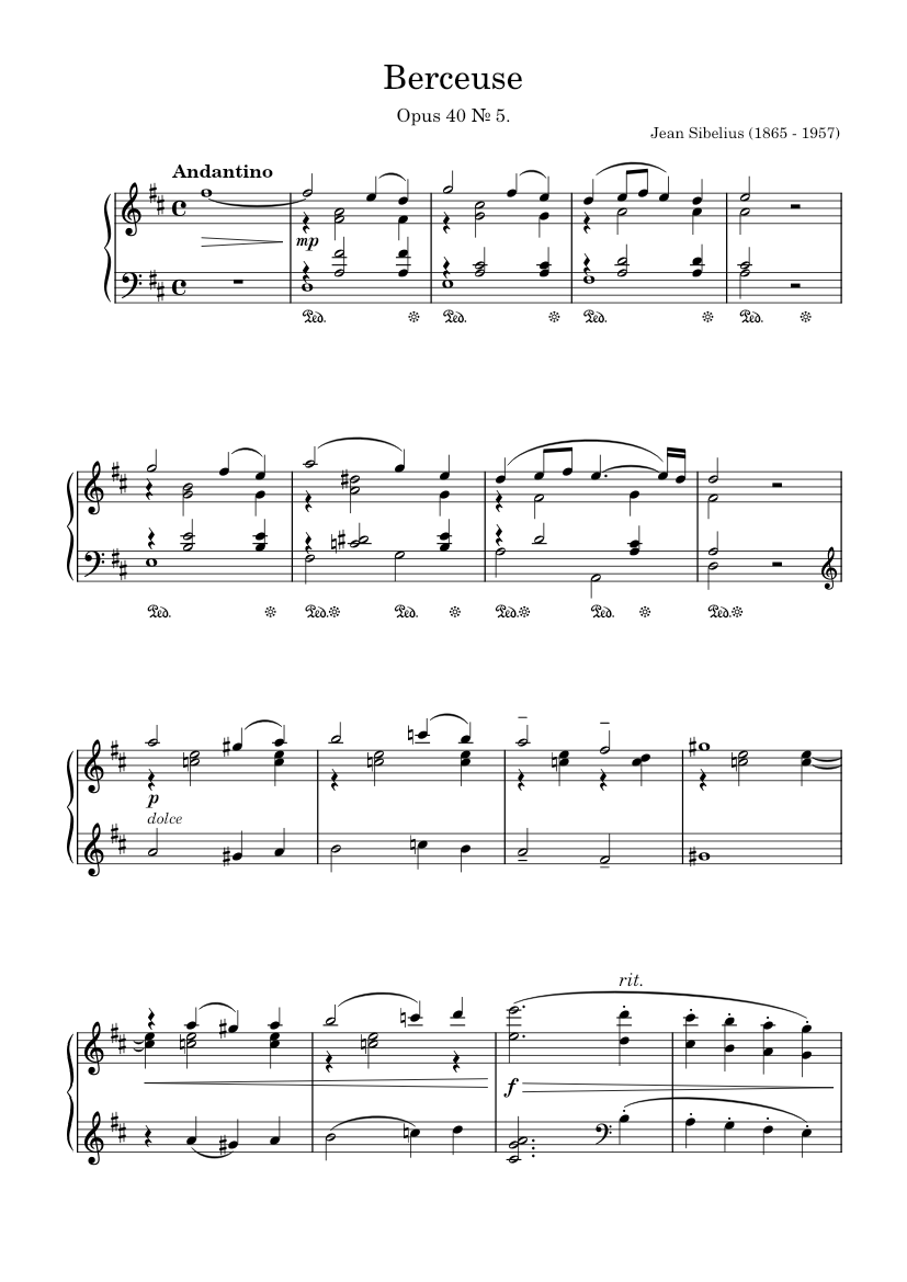 Berceuse Sheet Music for Piano (Solo) | MuseScore.com