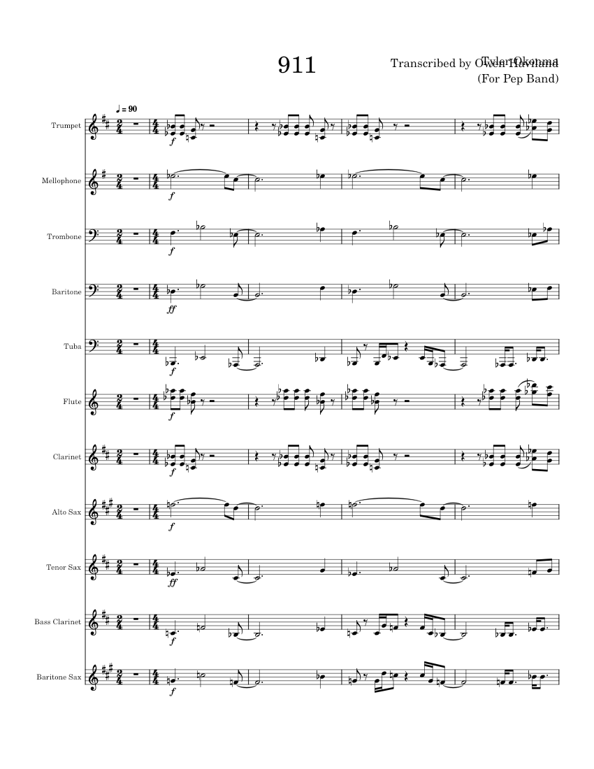 911/Mr. Lonely – Tyler, The Creator 911 Sheet music for Trombone, Tuba ...