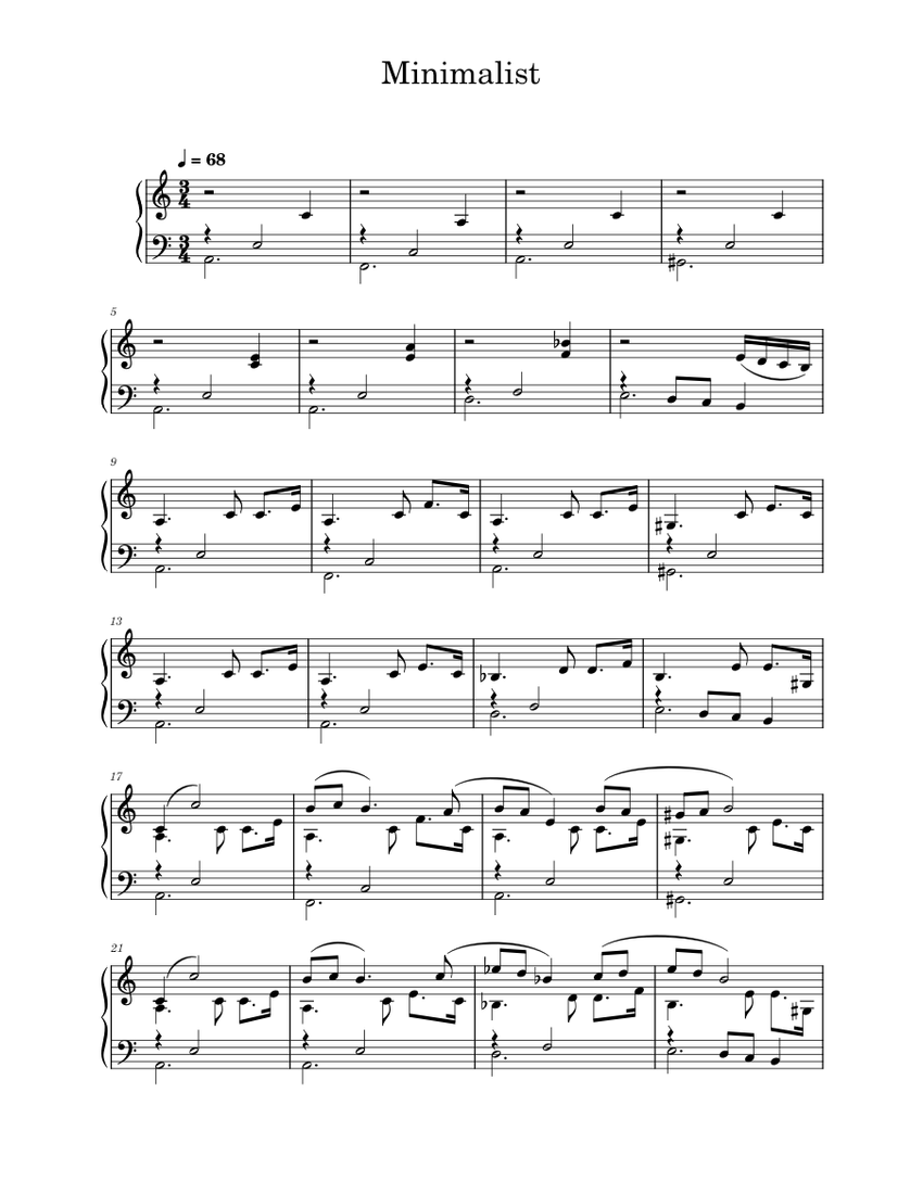 Minimalist Sheet music for Piano (Solo) Easy | Musescore.com