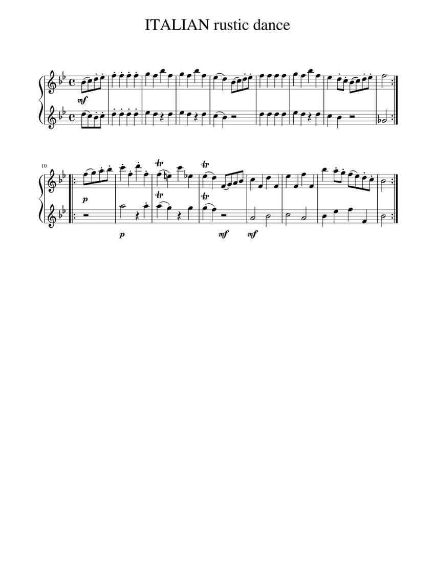 ITALIAN rustic dance Sheet music for Piano (Solo) Easy | Musescore.com