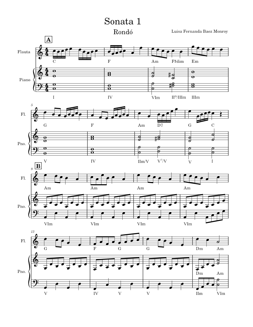 Rondo Sheet music for Piano, Flute (Solo) | Musescore.com