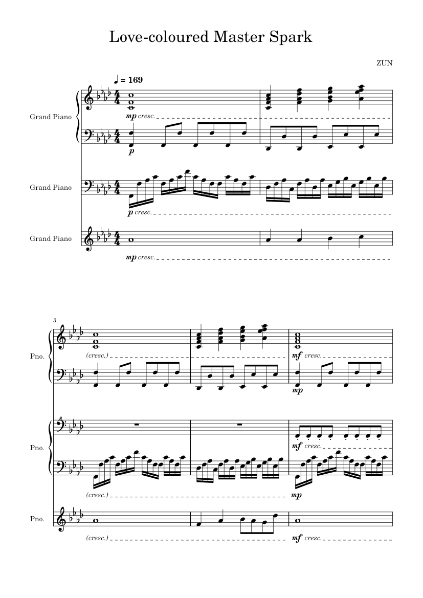 Love-coloured Master Spark (Marisa's Theme) Sheet music for Piano ...