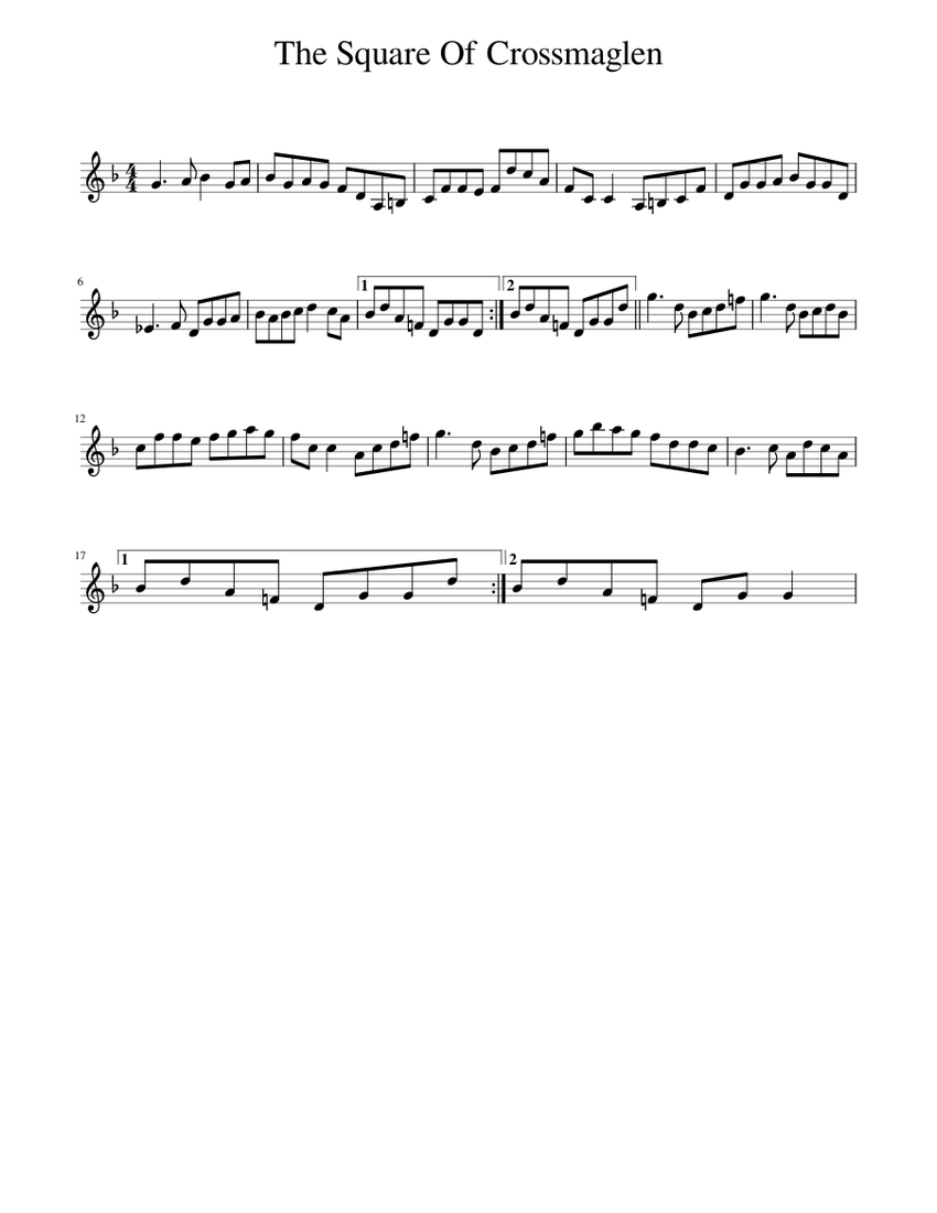 The Square Of Crossmaglen Sheet music for Piano (Solo) | Musescore.com