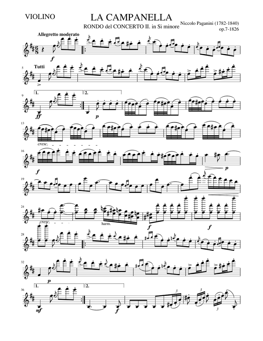 LA CAMPANELLA Sheet music for Strings group (Solo) | Musescore.com