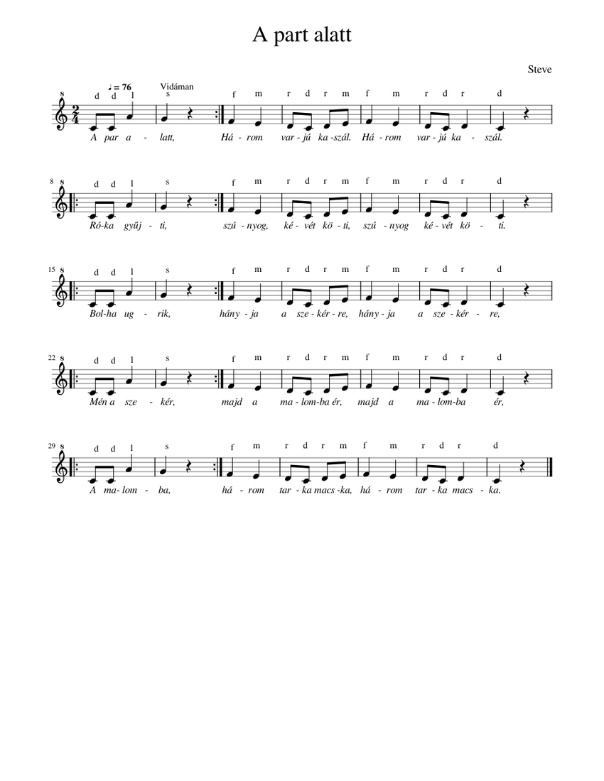 A part alatt Sheet music for Recorder (Solo) | Musescore.com